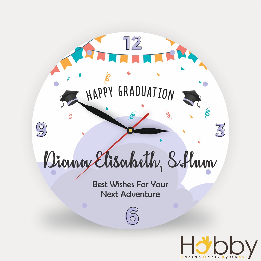 Jual JAM DINDING CUSTOM UNIK NAMA TULISAN HADIAH GRADUATION KAYU ...
