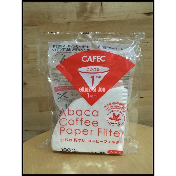 Jual CAFEC ABACA V60 01 STYLE PAPER FILTER WHITE 100 lembar AC1-100W ...