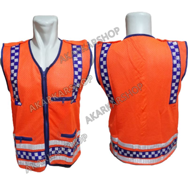 Jual Rompi Proyek Orange Jaring Rompi Safety Kombinasi | Shopee Indonesia