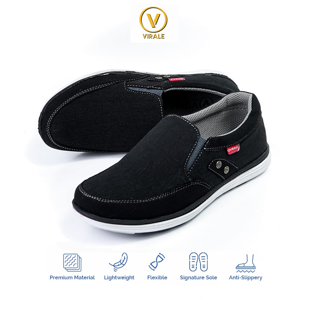 Jual Sepatu Slip On Pria Virale Sepatu Selop Pria Casual Bg 01 K Shopee Indonesia