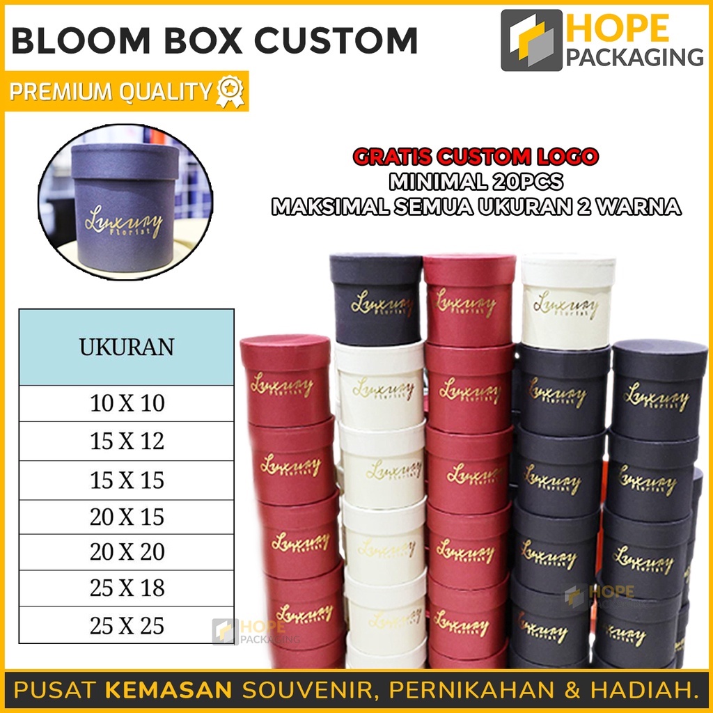 Jual Bloom Box Custom Logo box Hampers / souvenir / box flourish bunga ...