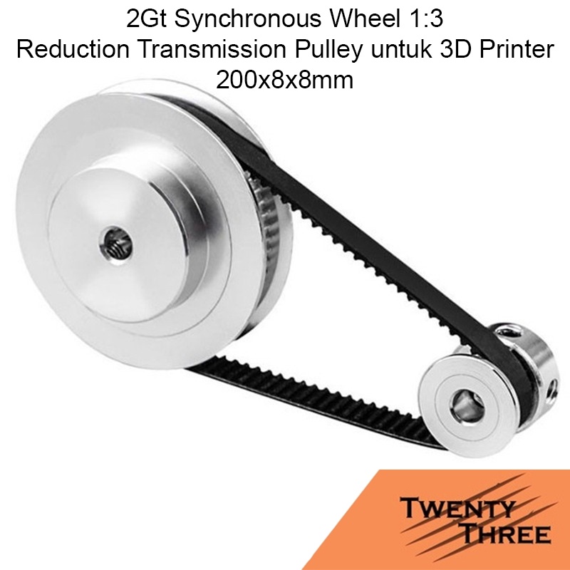 Jual Pulley 3D Printer 2GT Synchronous Wheel Roda 1:3 Belt Reduction ...
