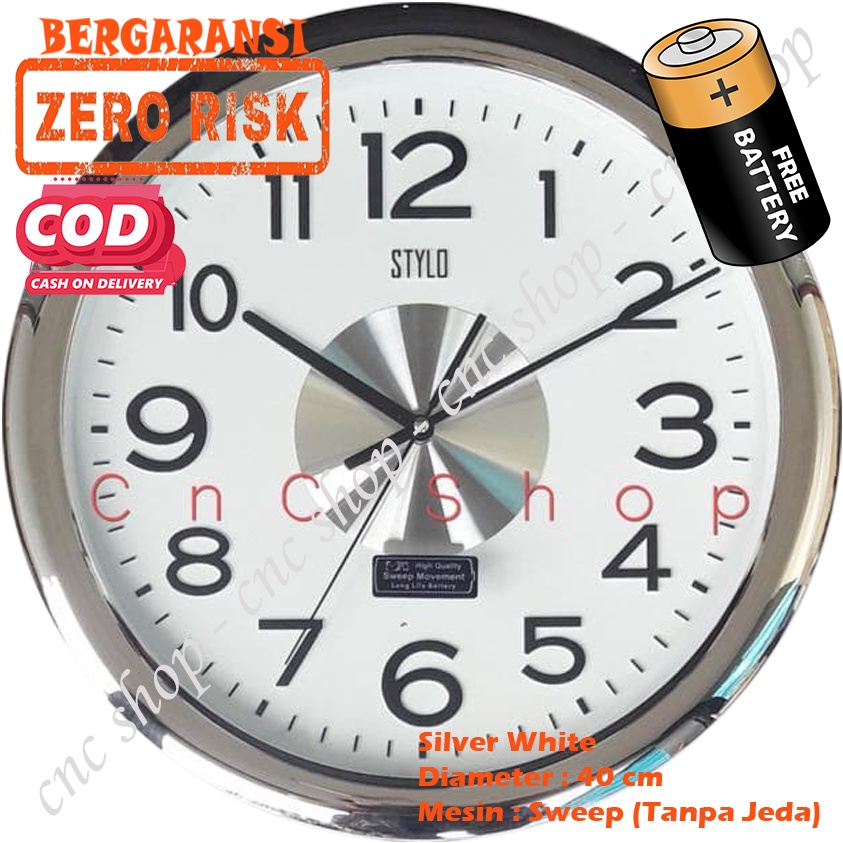 Jual CNC SHOP Jam Dinding Besar mewah terbaru tempel tembok 40 cm ...