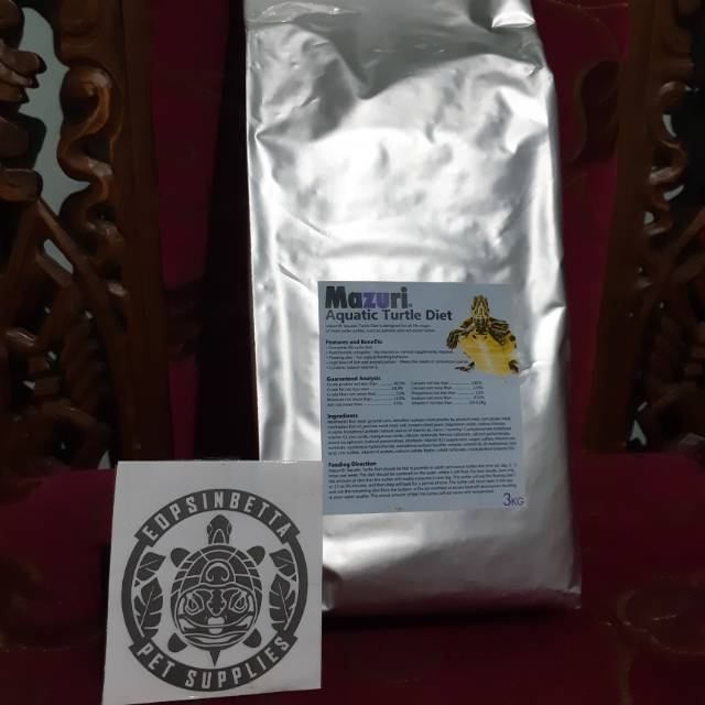 Jual MAZURI AQUATIC TURTLE DIET 3 Kg Makanan Pakan Pellet Kura Kura Air ...