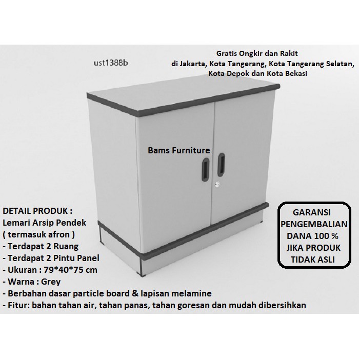 Jual lemari file lemari arsip lemari kantor merek uno UST1388B di jamin ...