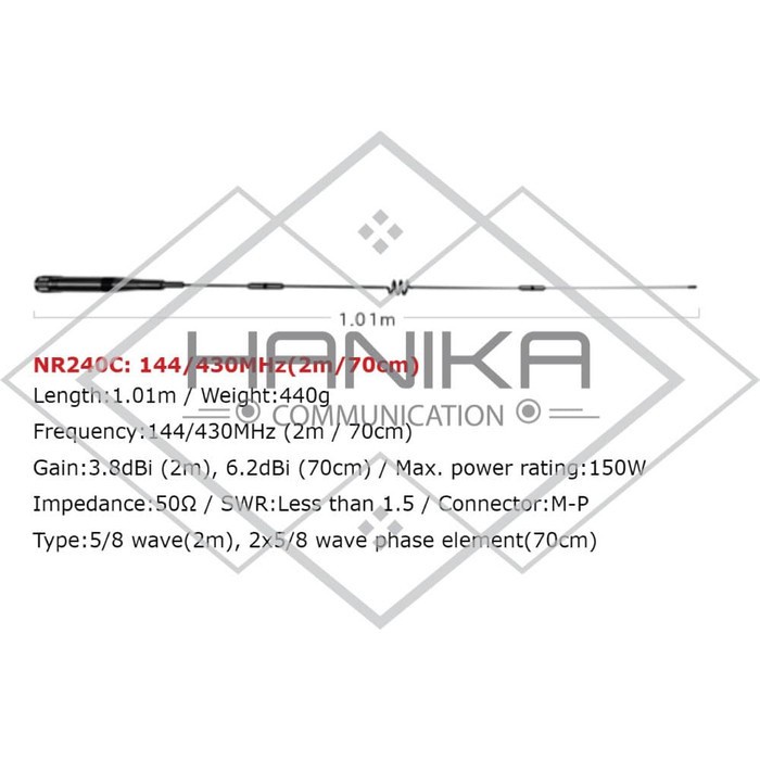 Jual Diamond NR240C Antena Mobil Dualband Ori VHF UHF 2m 70cm NR240 ...