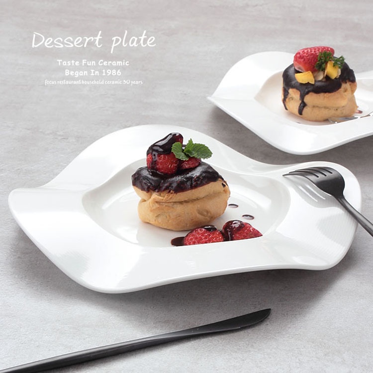 Jual Wave Dessert plate/Piring Dessert keramik bentuk gelombang ...