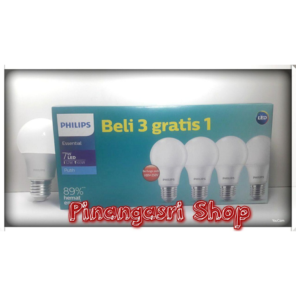 Jual Paket Isi 4 Lampu LED Philips Essential 3w 5w 7w 9w 11w 13w Essensial 3 5 7 9 11 13 W Watt ...