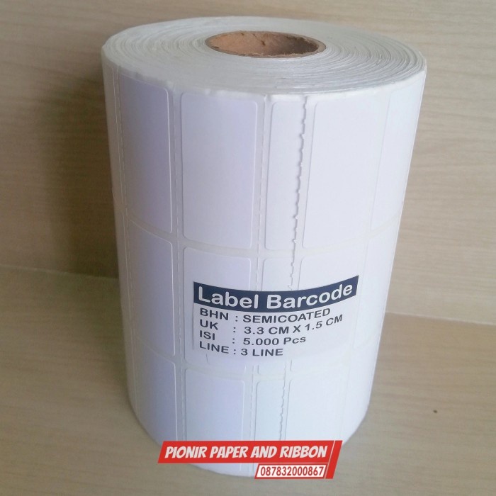 Jual Label Barcode Semicoat 33x15 3 line isi 5000 pcs | Shopee Indonesia