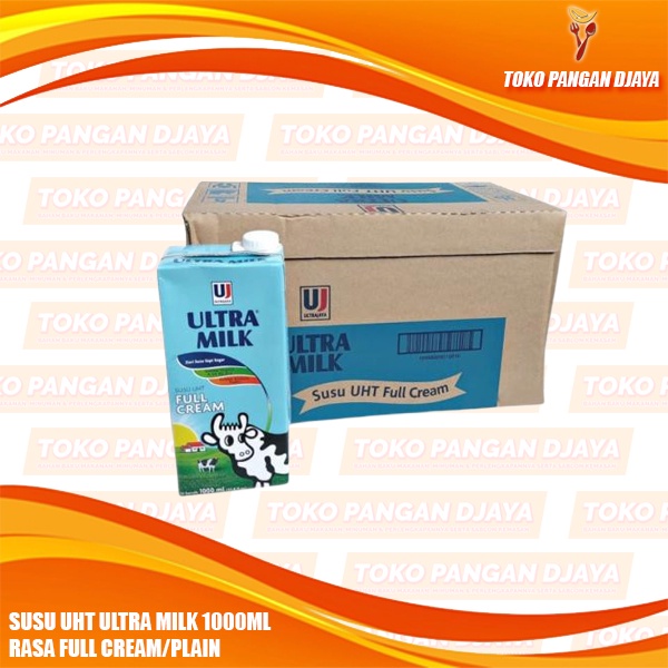 Jual Susu UHT Ultrajaya Full Cream Plain 1 Liter (1 dus isi 12 pcs ...