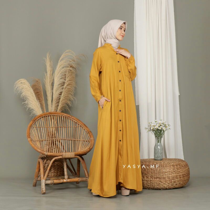 Jual dres liza full kancing by yasya(BISA COUPLE) | Shopee Indonesia