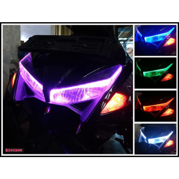 Jual Lampu Drl Alis Rgb Luminos 9 Nine 8 Warna Sen Running Aerox Vario ...
