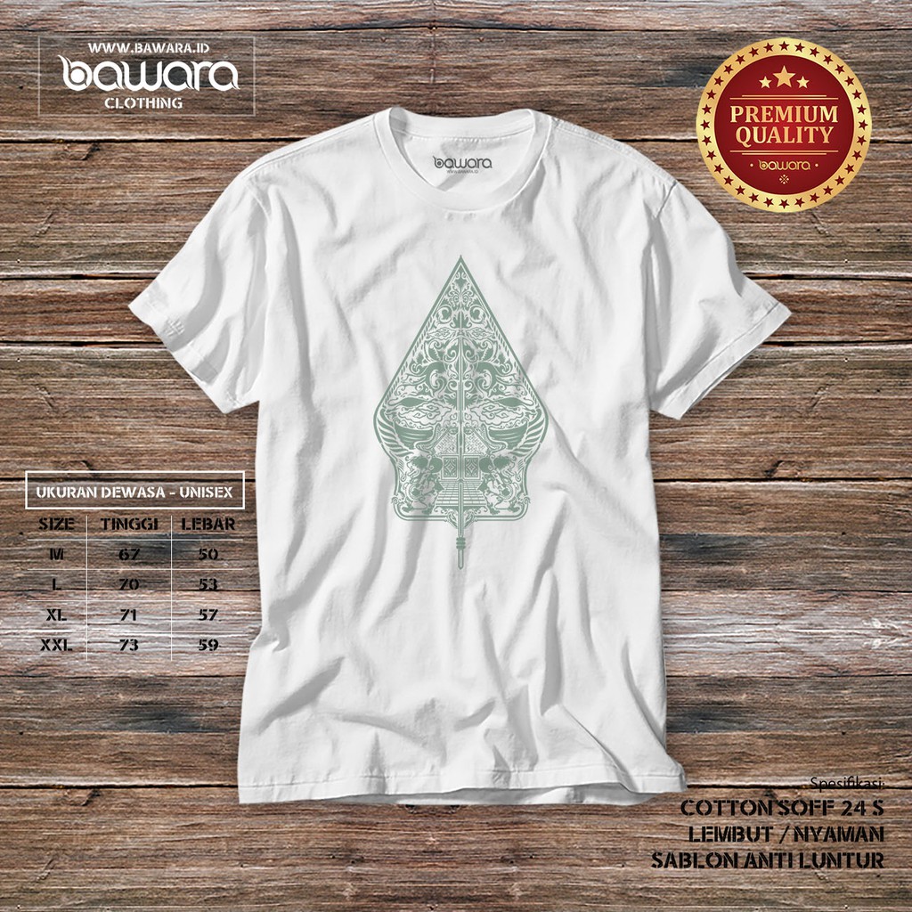 Jual BAWARA KAOS BUDAYA / KAOS PUTIH / GUNUNGAN CUSTOM / WAYANG ...