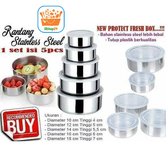 Jual RANTANG STAINLESS 5 SUSUN PROTECT FRESH BOX MANGKOK PENYIMPAN ...
