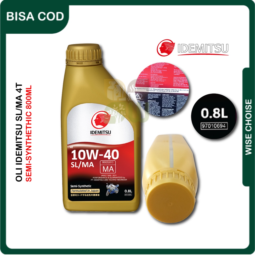 Jual Oli Idemitsu 4T 10W-40 API SL Lubricants Oil Mesin Motor Bebek 800ml | Shopee Indonesia