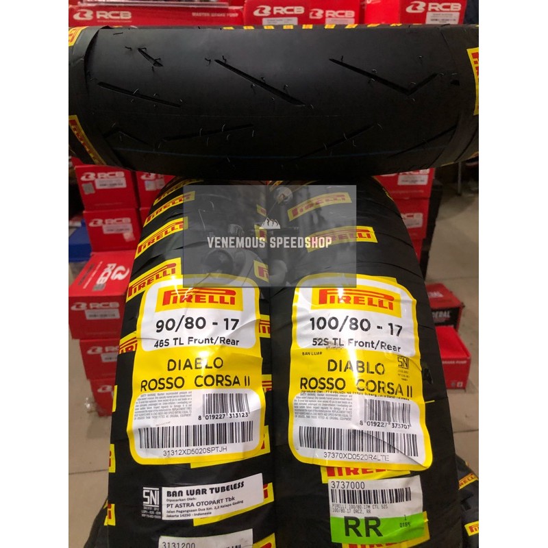 Jual Paket Ban Pirelli Diablo Corsa II Ukuran 90/80-17 Dan 100/80-17 (Softcompound) (Tubeless ...