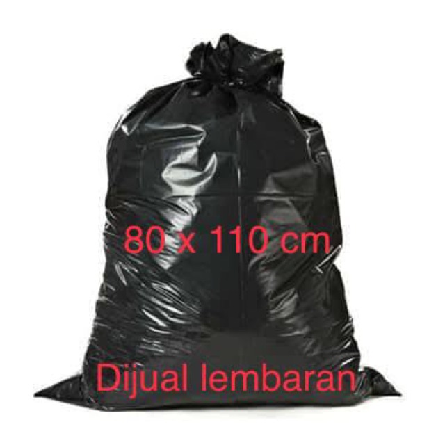 Jual Kresek kantong plastik sampah hitam tebal besar 80 x 110 lembaran trash bag garbage bag ...