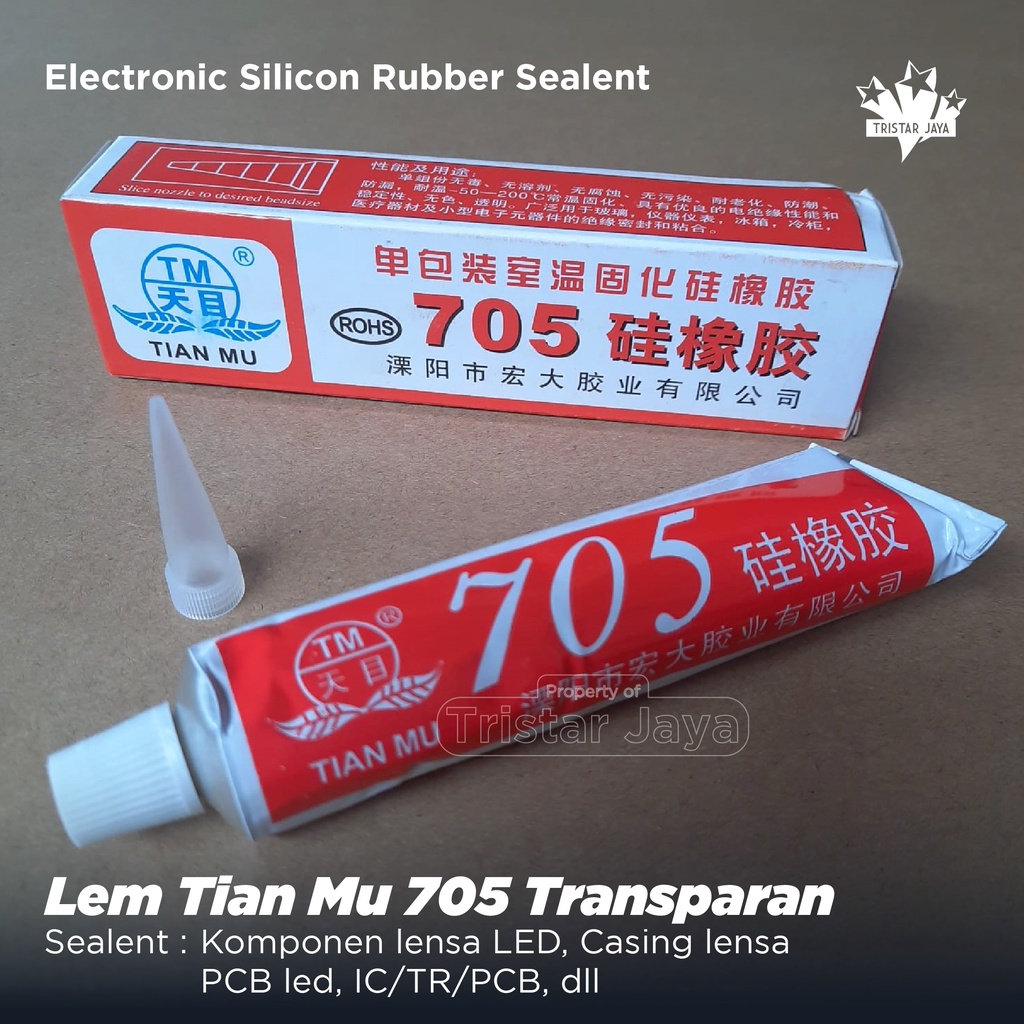 Jual Lem Tian Mu 705 Transparan / Bening - Electric Silicon Rubber ...