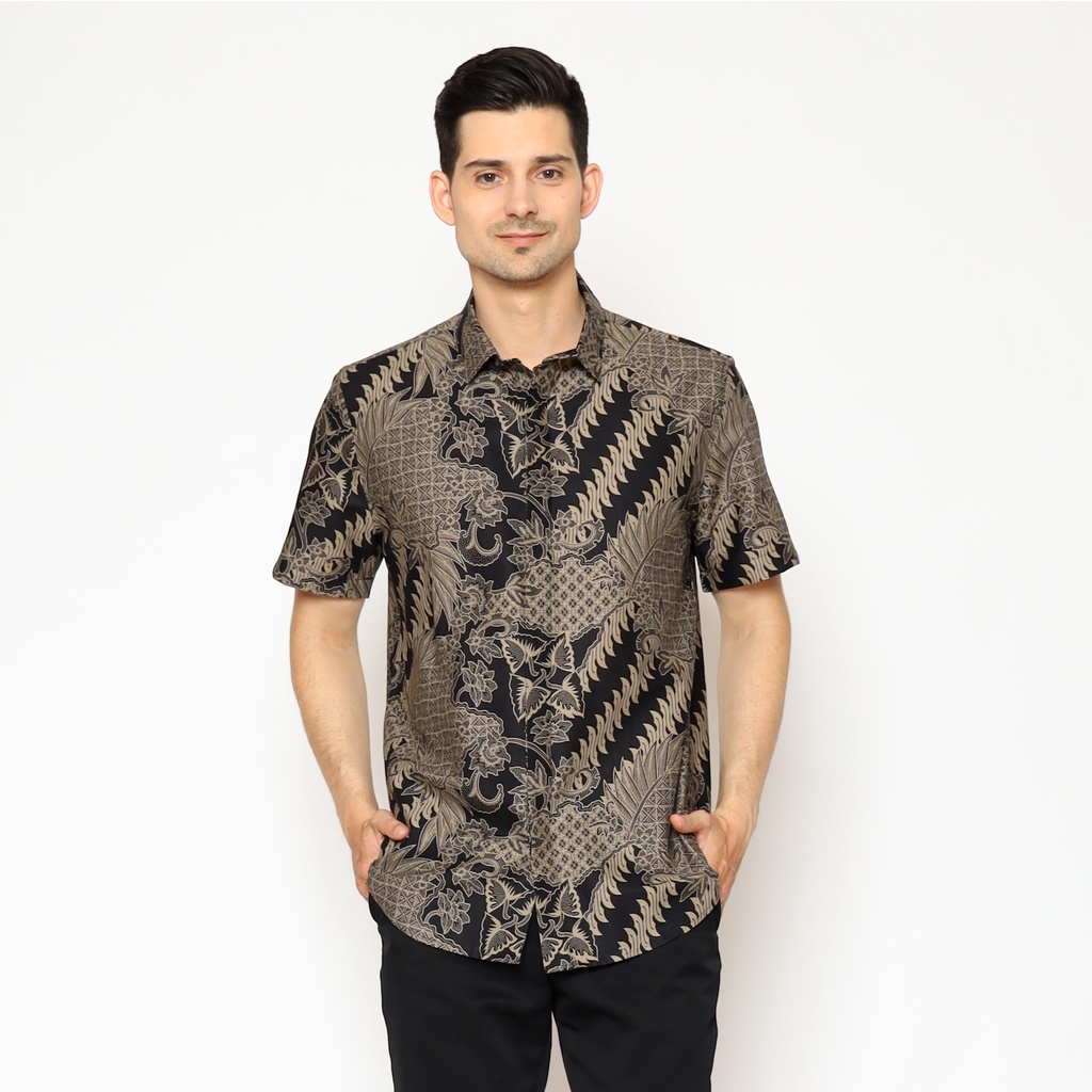 Jual MAGINOT GHAVIN Batik Slim Fit Lengan Pendek | Shopee Indonesia