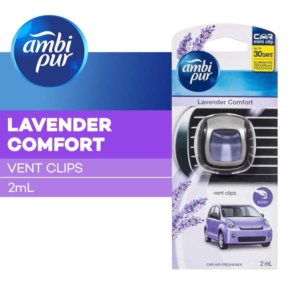 Jual Ambi Pur Pengharum Mobil Lavender Comfort Clips 2 ml | Shopee ...