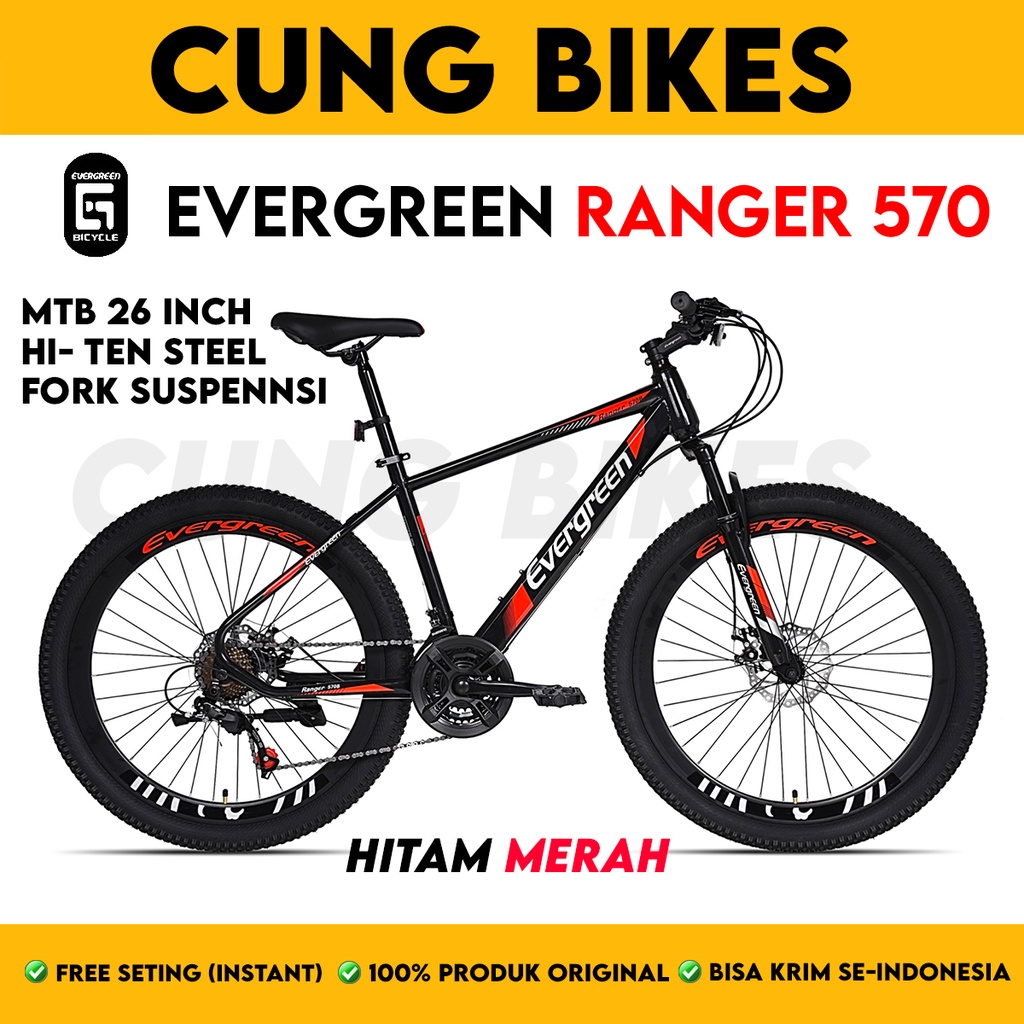 Jual SEPEDA GUNUNG MTB 26 INCH EVERGREEN 570 21 SPEED VELG TINGGI ...