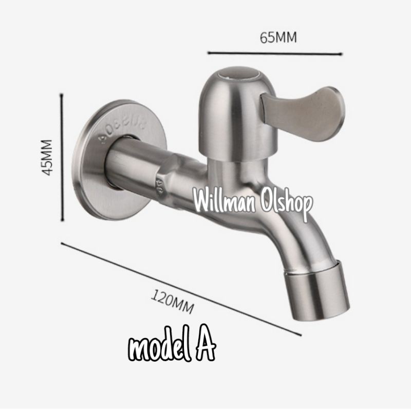 Jual keran air stainless SUS 304 panjang kran tembok dinding kran taman ...