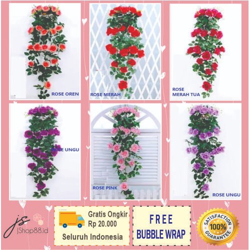 Jual BUNGA GANTUNG ROSE /BUNGA JALAR/ BUNGA HIASAN DINDING/BUNGA HIASAN ...
