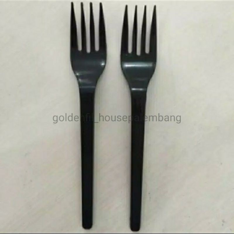 Jual Garpu Makan Hitam Minimalis / Garpu Makan Plastik / Garpu Makan ...