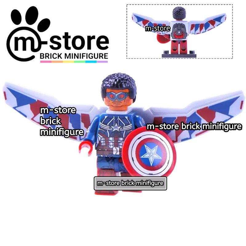 Jual brick falcon sam wilson captain america mini toy figure | Shopee ...
