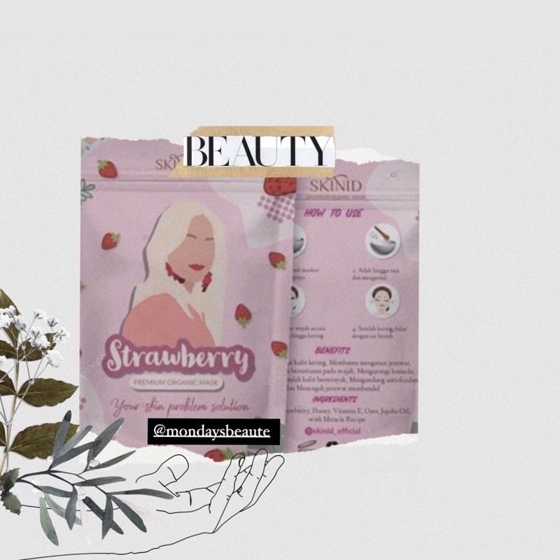 Jual SKINID PREMIUM ORGANIC MASK STRAWBERRY | Shopee Indonesia