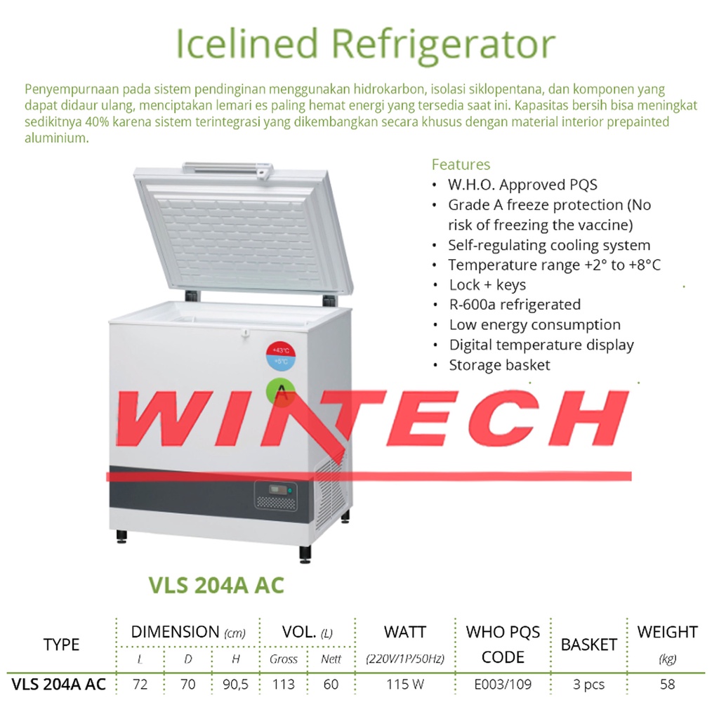 Jual GEA VESTFROST VLS 204A AC Vaccine Cooler - Kulkas Penyimpanan ...