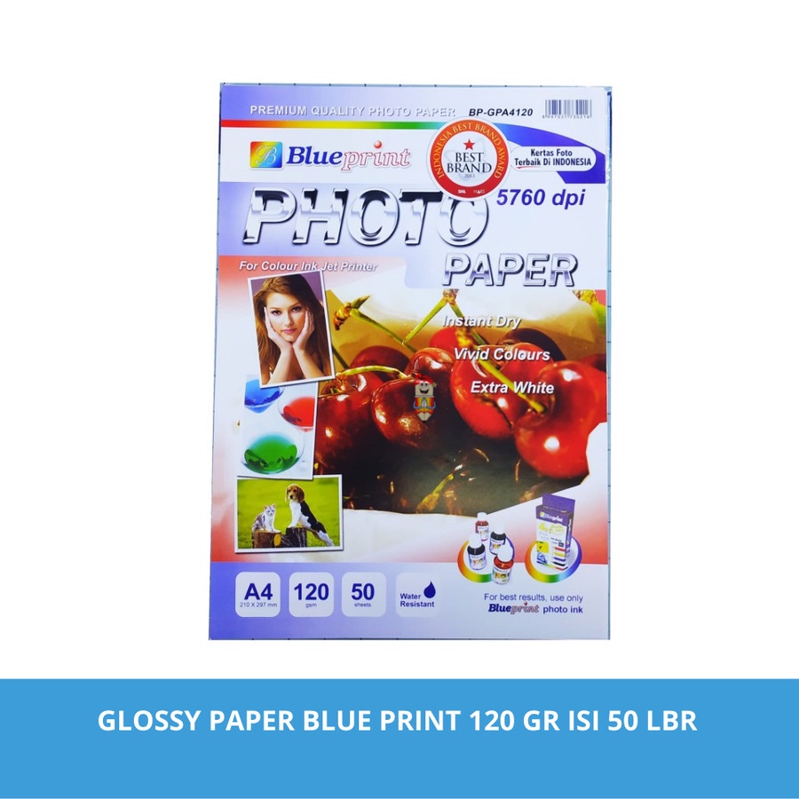 Jual Glossy Photo Paper A4 120gsm isi 50 lembar Kertas Blueprint ...