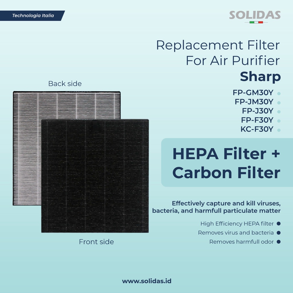 Jual Solidas - Replacement Filter Air Purifier Sharp KCF 30 (FZ-F30HFE ...