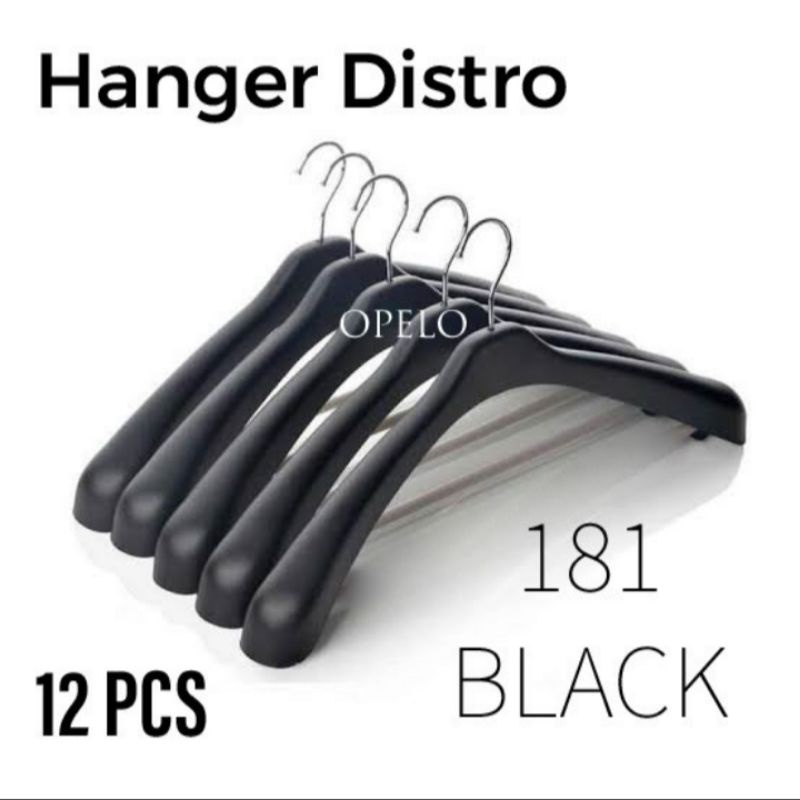 Jual Hanger 181 Hitam 1Lusin Gantungan Baju Distro/Hanger Jas hitam ...