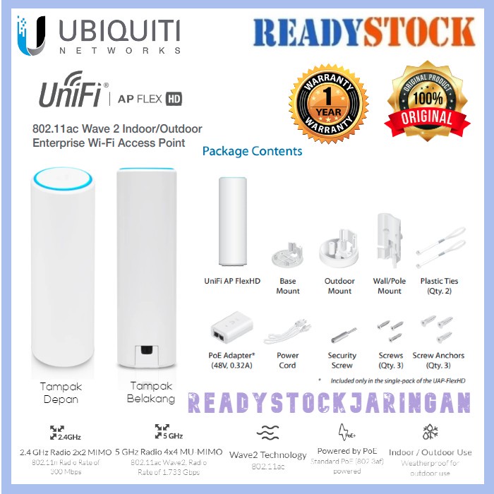 Jual UBIQUITI UAP-FLEX HD Unifi AP Flex HD 802.11ac Wave 2 Access Point ...