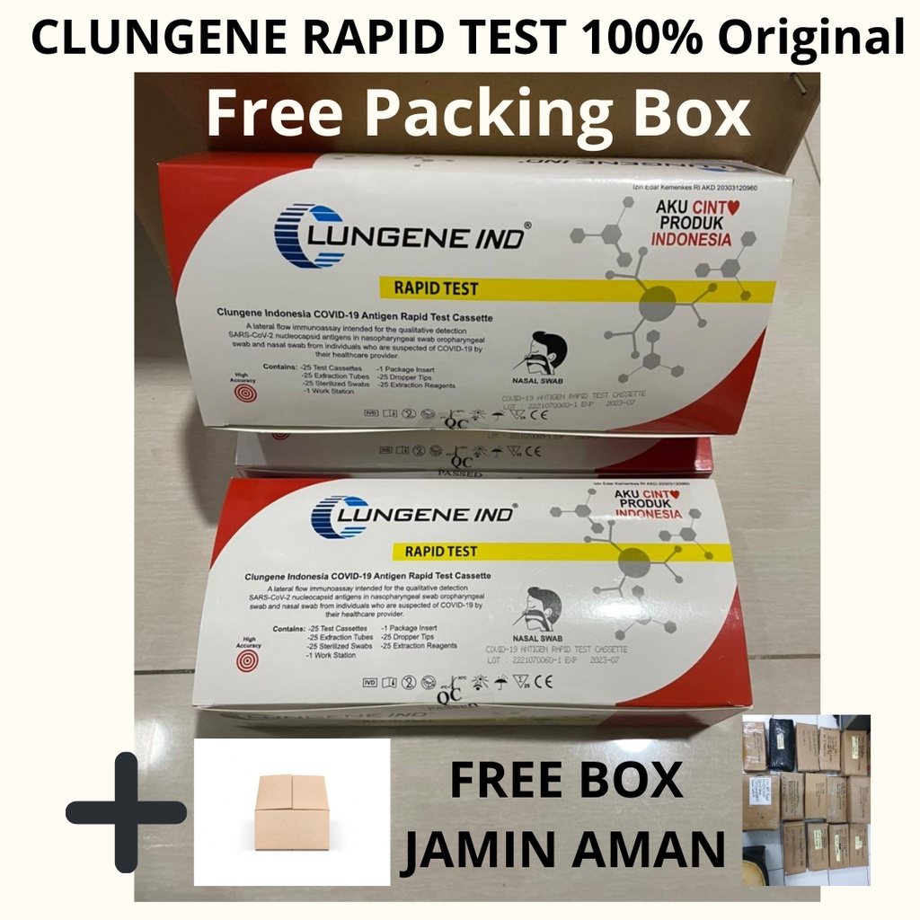 Jual Alat Rapid Test Swab Antigen tes 1 Box 25 pcs Kemenkes Original ...