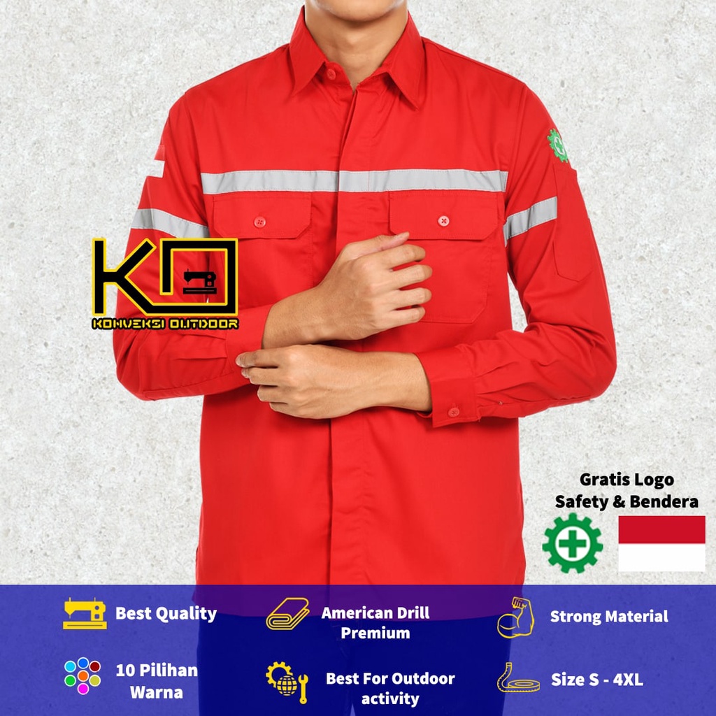 Jual JUMBO - KEMEJA WEARPACK BAJU SAFETY K3 OUTDOOR INDOOR 3XL 4XL ...