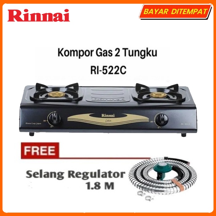 Jual Kompor Gas RINNAI RI-522C / Rinnai Kompor 2 Tungku RI522 C | Shopee Indonesia
