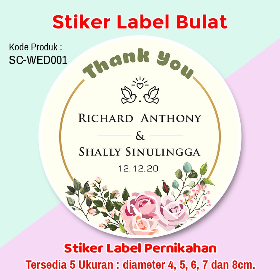 Jual STIKER LABEL PERNIKAHAN WEDDING TUMPENG MINI STICKER SEPASANG ...