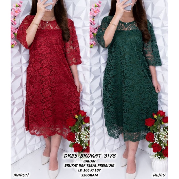 Jual AIMEI DRESS BRUKAT BANGKOK DRESS BRUKAT DRESS PESTA DRES NATAL BAJU KE GEREJA VB 9177100 ...