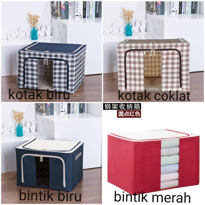 Jual STORAGE BOX 66 liters frame baja Double Zipper Large Box 66L A697 | Shopee Indonesia