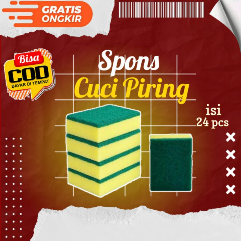 Jual SPON CUCI PIRING ISI 12 PCS | Shopee Indonesia