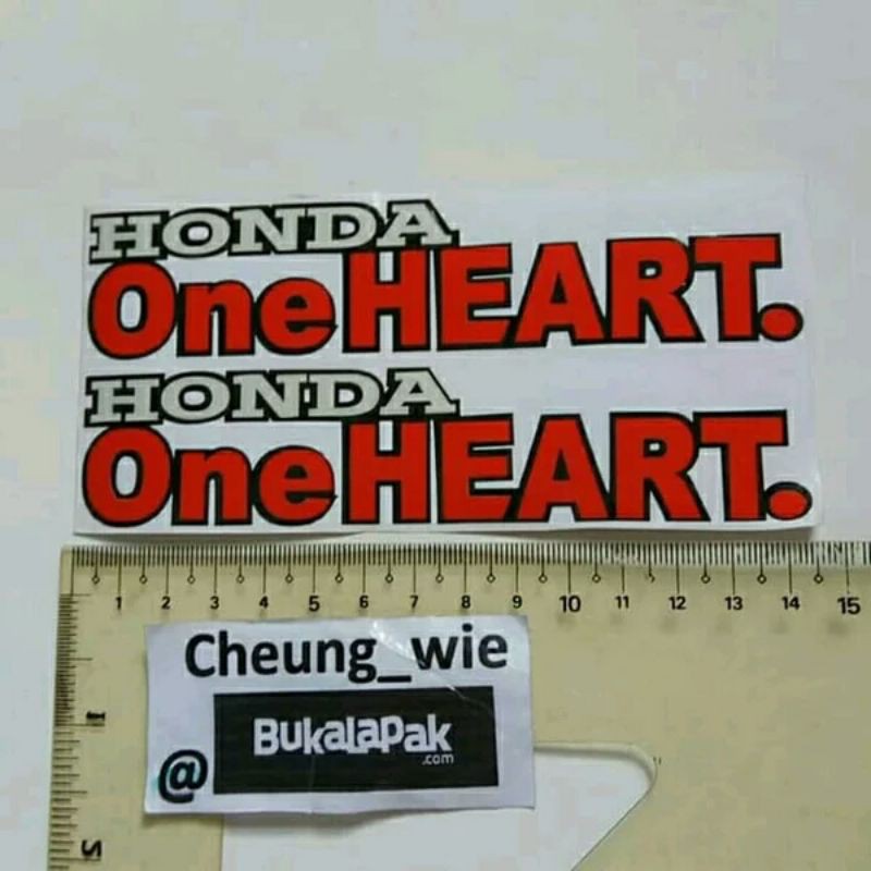Jual Stiker / Sticker Cutting Logo Honda One Heart Size 15cm sepasang ...