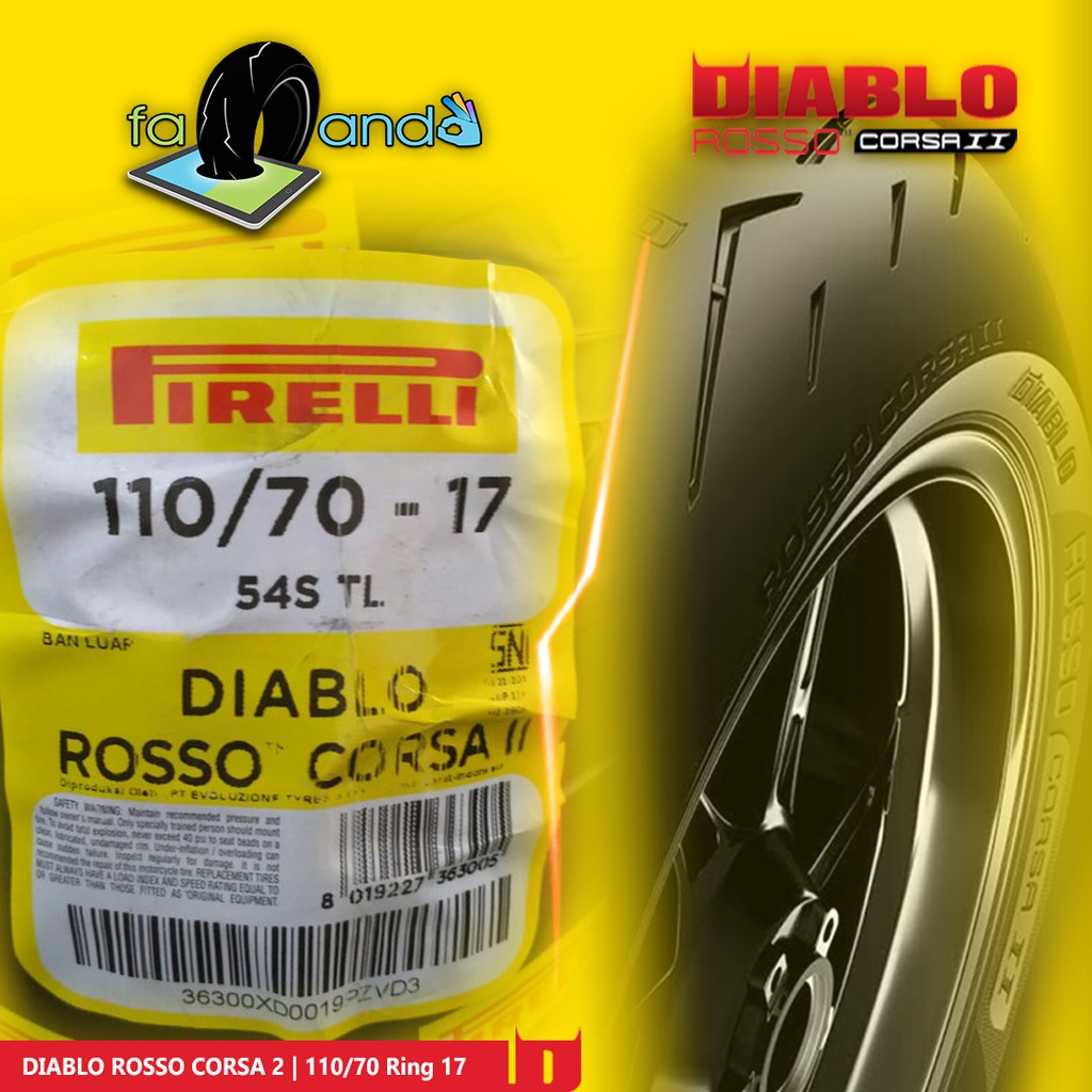 Jual BAN PIRELLI DIABLO ROSSO CORSA 2, 110/70 R 17 (2025) | Shopee Indonesia