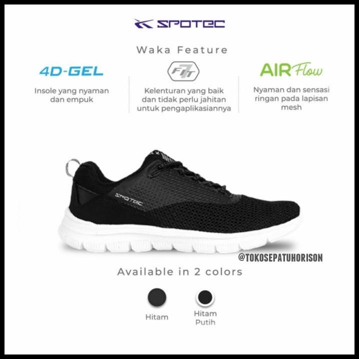 Jual Running Shoes - Spotec Waka Hitam Putih - Sepatu Lari Unisex ...
