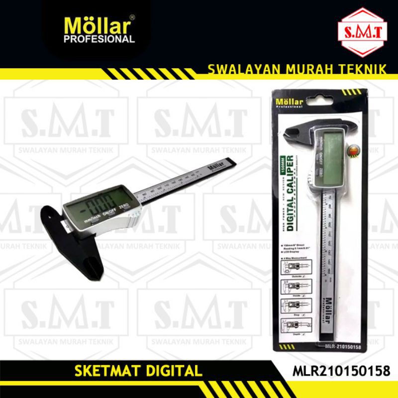 Jual Sketmat Plastik Digital MOLLAR 6" Jangka Sorong Digital Caliper ...