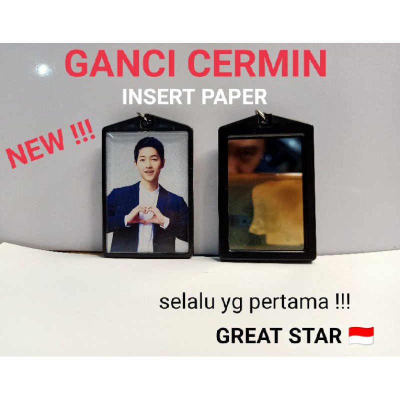 Jual GANCI Cermin/GANTUNGAN KUNCI CERMIN INSERT PAPER KOTAK | Shopee ...