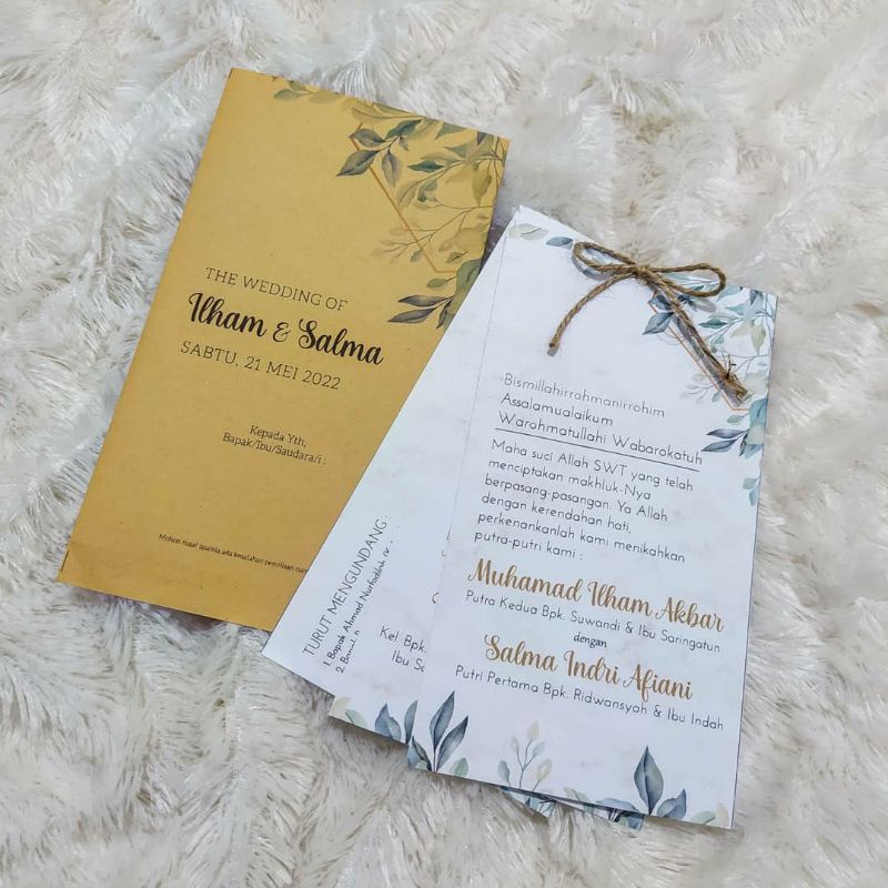 Jual Undangan Simple Elegan Termurah / Undangan Elegan / Undangan Unik ...