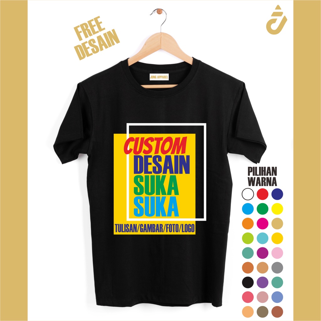 Jual Kaos Custom (Nama, Gambar, Foto Logo) Lengan Pendek Sablon Kata ...