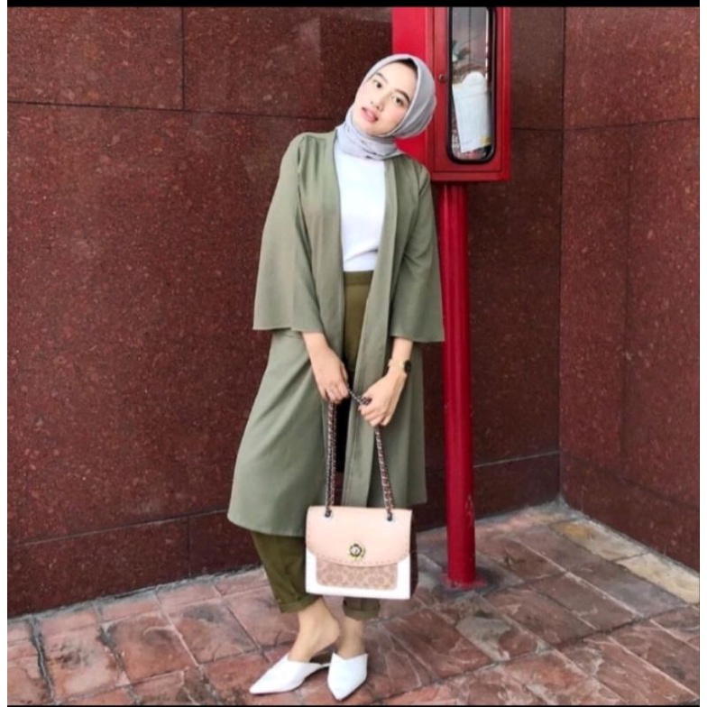 Jual outfit Long kimono cardigan wanita style korea korean shakina ...
